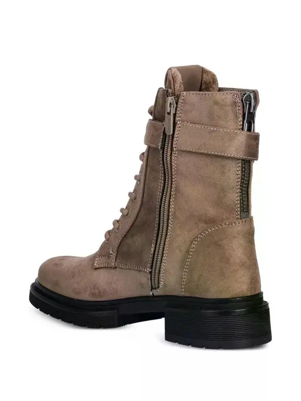 MEXX Kimberly Glad Logo-buckle Lace-up Boots - Brown