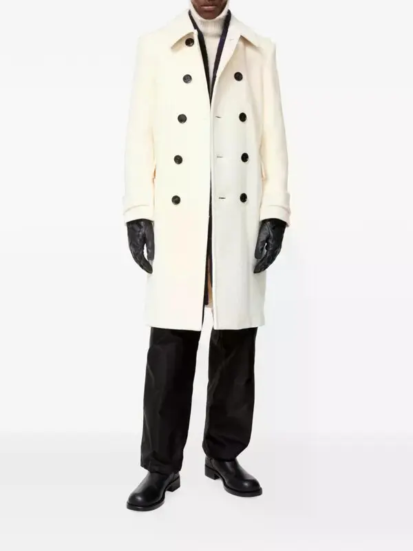 Burberry Wool Blend Pea Coat - Neutrals