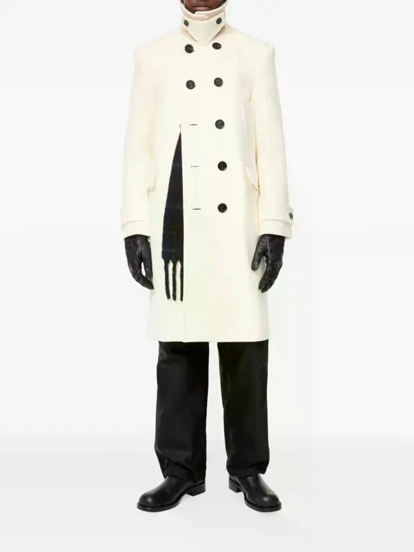 Burberry Wool Blend Pea Coat - Neutrals