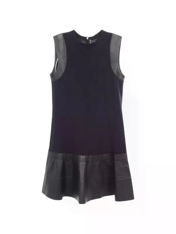 Balenciaga 2010s Leather-trim Sleeveless Dress