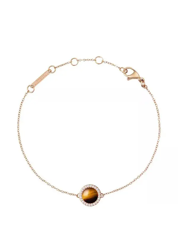 DANIEL WELLINGTON Audrey Tiger's Eye Embellished Necklace - Gold