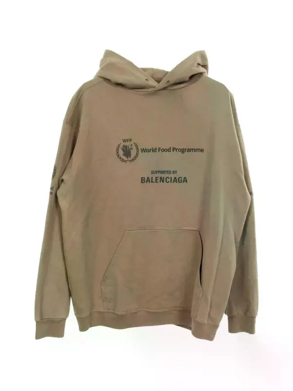 Balenciaga 2000s Wfp Logo-print Hoodie - Green