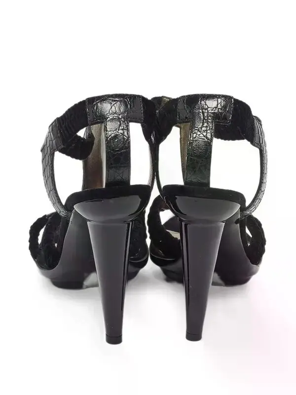 Bottega Veneta Croc-embossed Ankle-strap Sandals