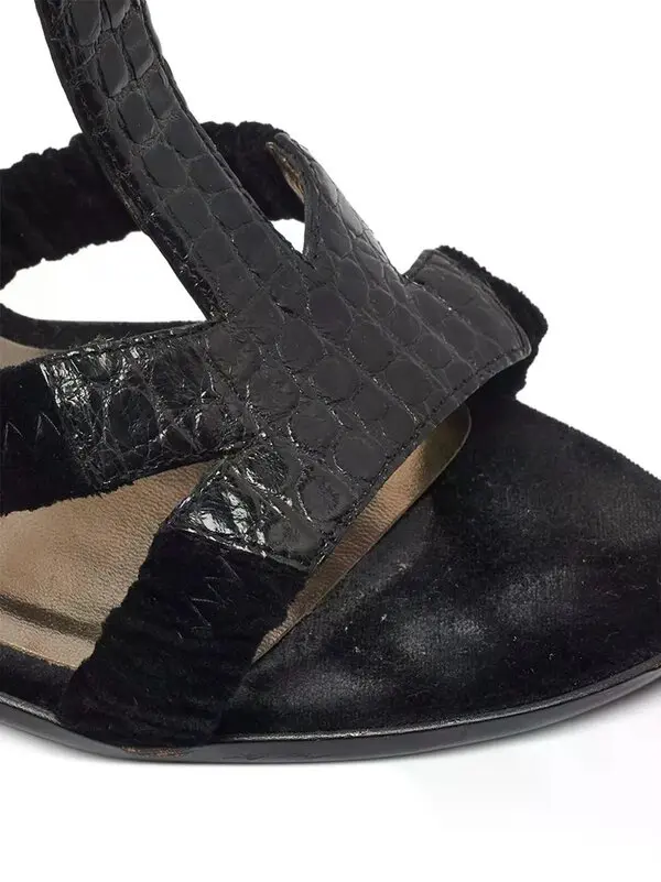 Bottega Veneta Croc-embossed Ankle-strap Sandals