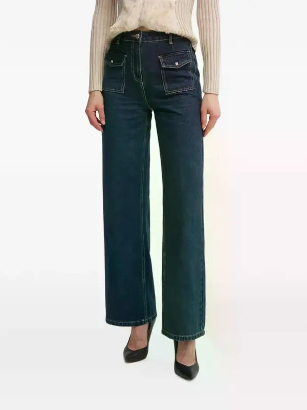 MORGAN Wide-leg Patch-pocket Jeans