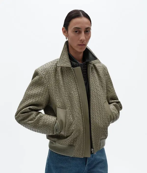 Bottega Veneta Intrecciato Leather Blouson