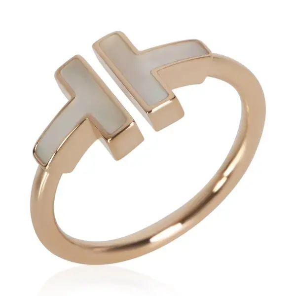 Tiffany & Co. Rose Gold Mother Of Pearl T Wire Ring - Rose_gold
