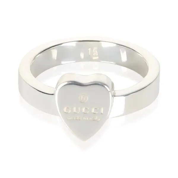 Gucci Sterling Silver Trademark Heart Ring - Sterling_silver