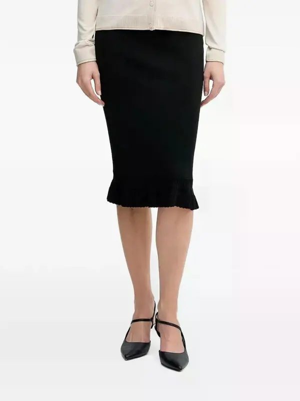 Sisley Ruffled-hem Midi Skirt