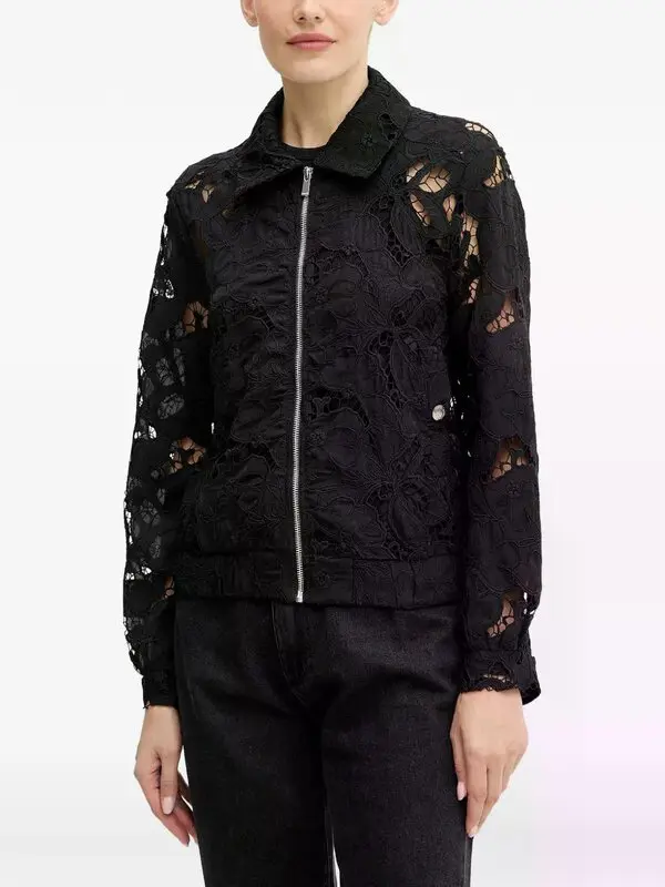 MORGAN Flower-lace Bomber Jacket