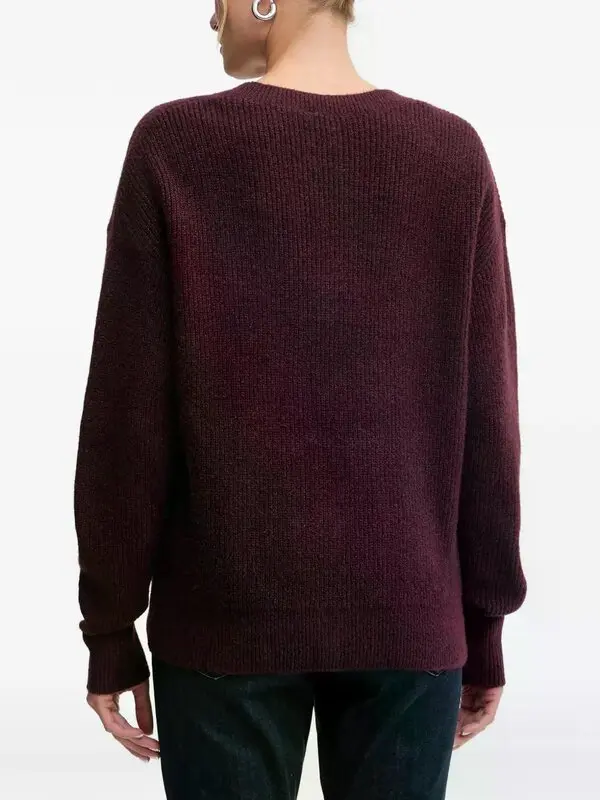 MORGAN Crystal-embellished Ribbed-knit Sweater