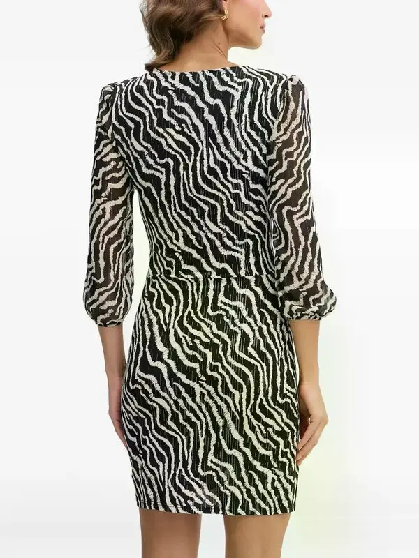 MORGAN Zebra-print V-neck Mini Dress