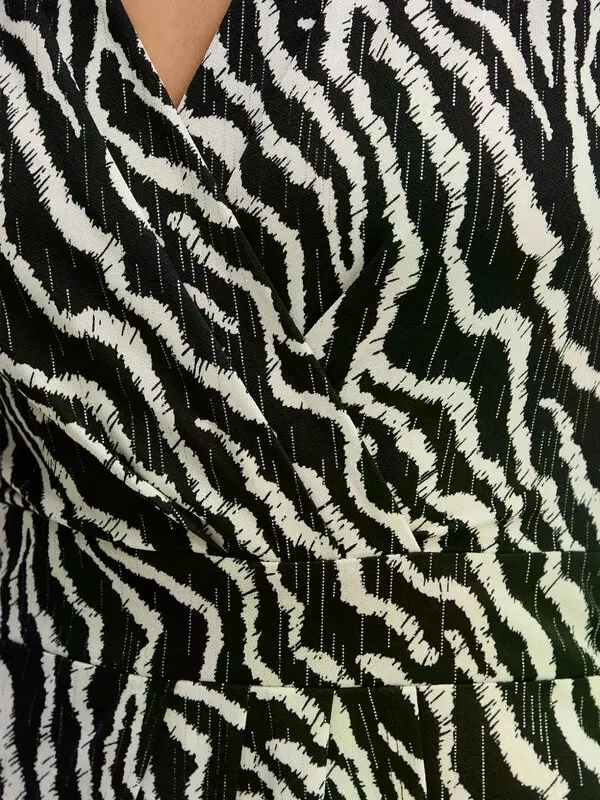 MORGAN Zebra-print V-neck Mini Dress