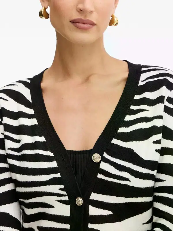 MORGAN Zebra-print Button Cardigan