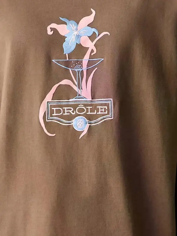 Drole De Monsieur Iris Embroidered Logo-patch T-shirt