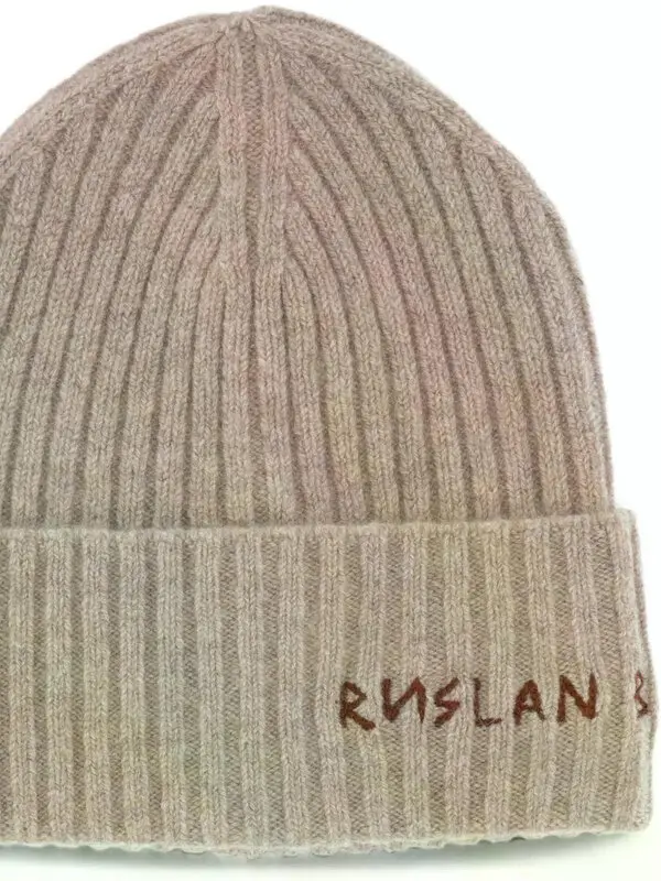 Ruslan Baginskiy Logo-embroidered Ribbed-knit Beanie Hat