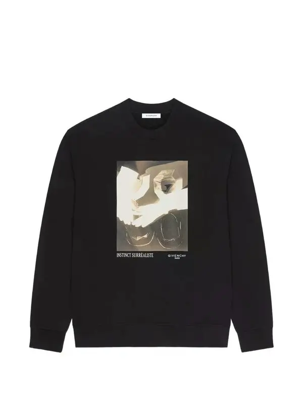 Givenchy Sweatshirt In Fleece With Surrealism Print - Black