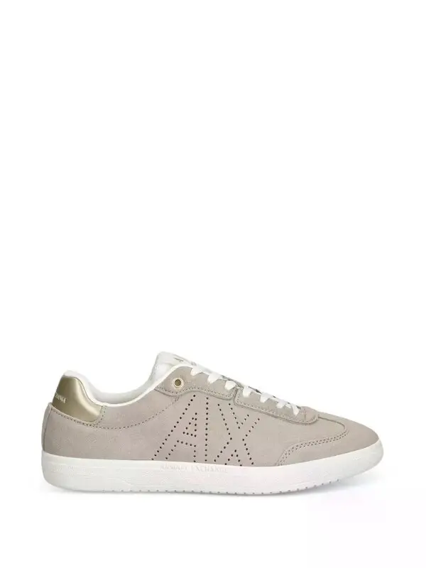 Armani Exchange Perforated Logo Sneakers - Neutrals
