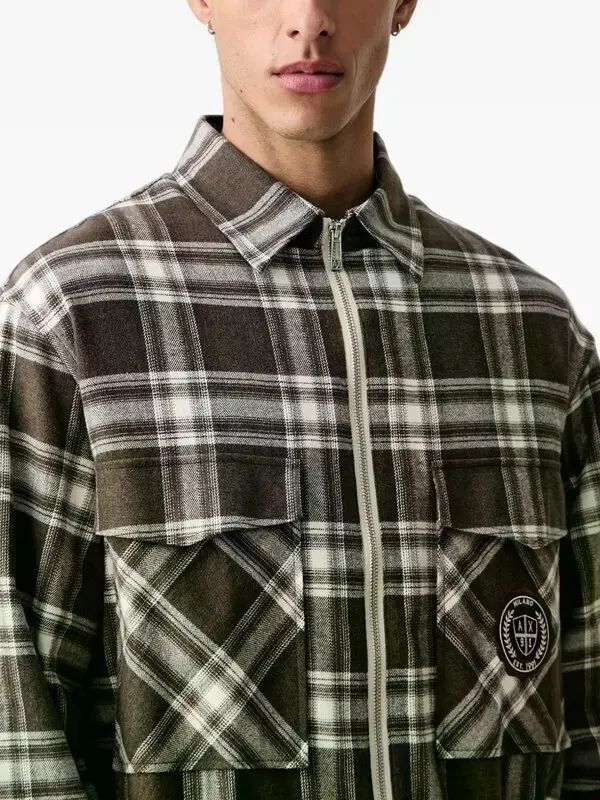 Armani Exchange Check Zip-up Shirt