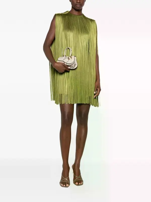 Cult Gaia Monica Fringe-embellished Mini Dress - Green