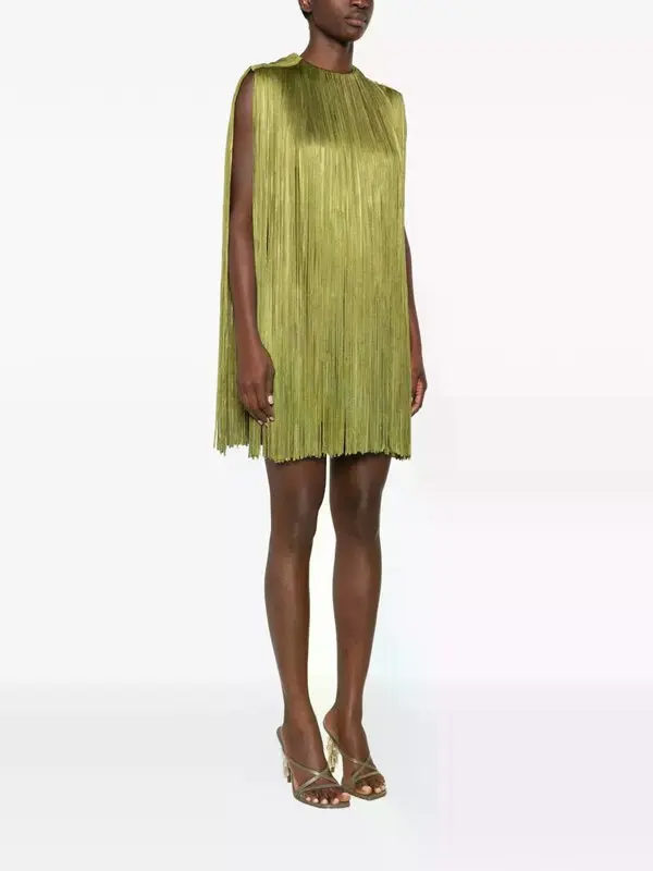 Cult Gaia Monica Fringe-embellished Mini Dress - Green