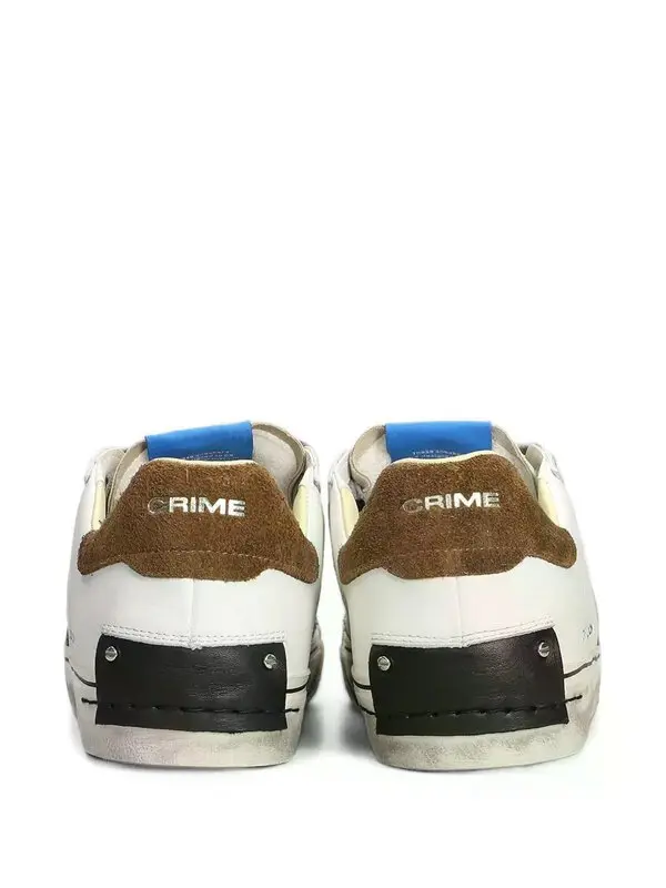 CRIME LONDON Deconstructed Suede-panelled Distressed-finish Sneakers