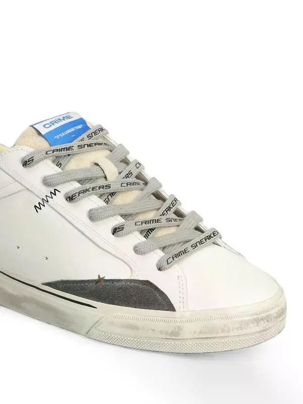 CRIME LONDON Deconstructed Suede-panelled Distressed-finish Sneakers