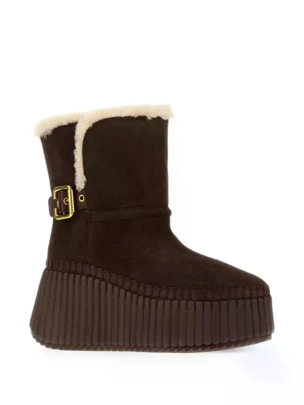 Chloé Nama Shearling-trim Ankle Boots