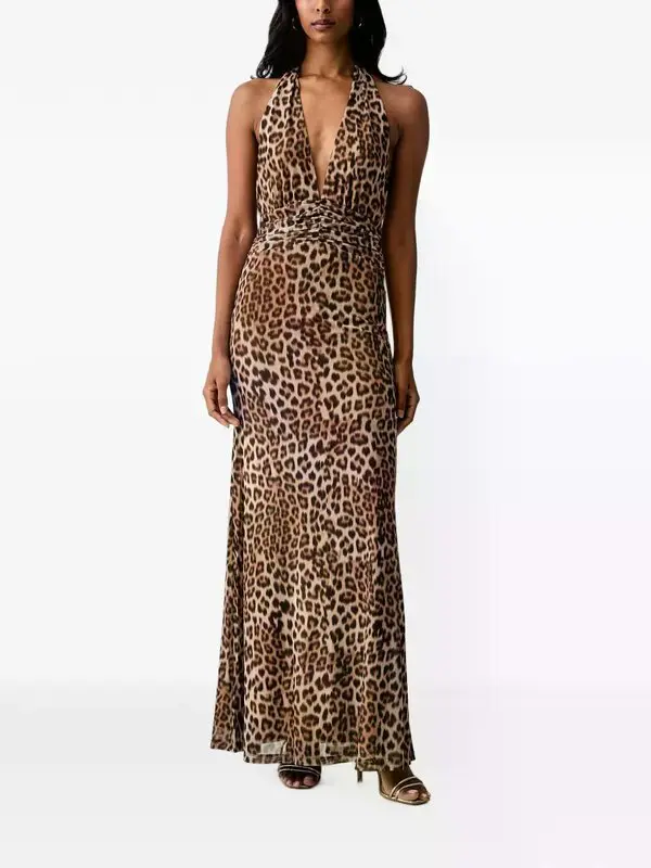 Bardot Leopard-print Ruched-waist Dress