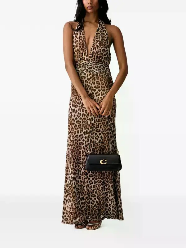Bardot Leopard-print Ruched-waist Dress