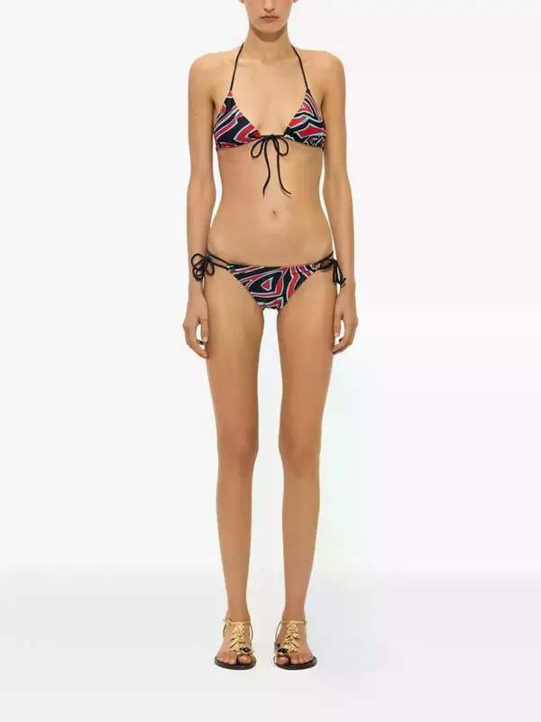 Emilio Pucci Labirinto-print Bikini Bottoms - Black