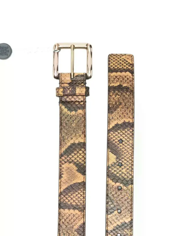 Amiri Snake-effect Buckle Belt