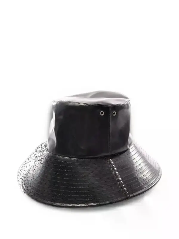 Dior 2000s Tulle-veil Bucket Hat - Black