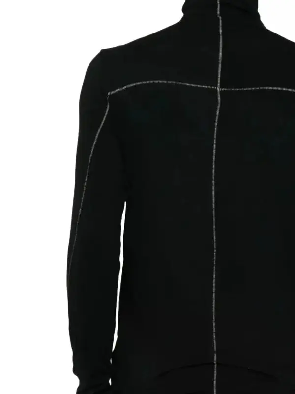 THOM KROM Roll-neck Contrast-stitch T-shirt