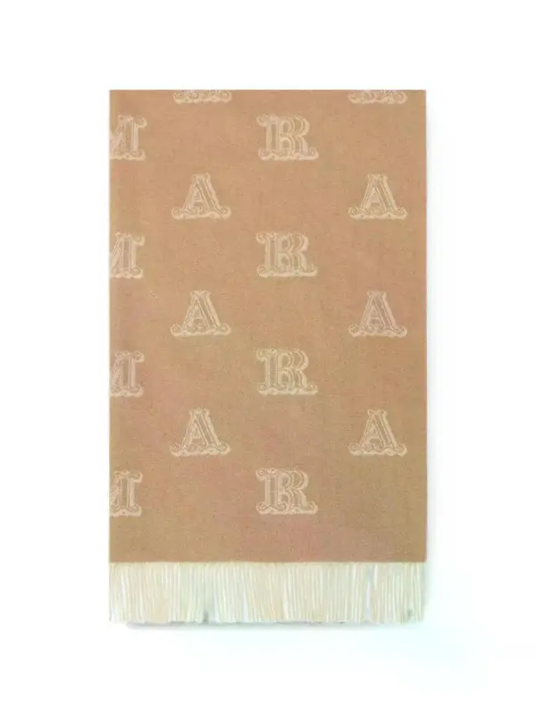 Max Mara Monogram-jacquard Fringed Scarf