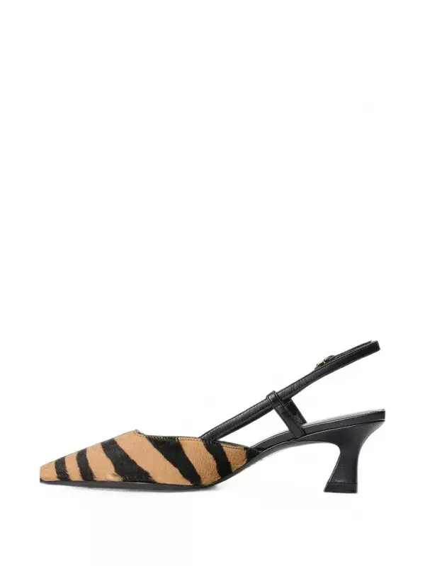 STUART WEITZMAN Vinnie Zebra-print Slingback Pumps