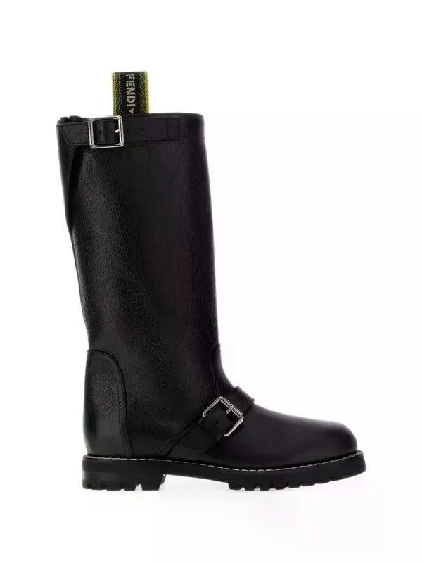 Fendi Commando Buckle-detail Leather Biker Boots