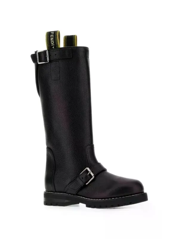 Fendi Commando Buckle-detail Leather Biker Boots