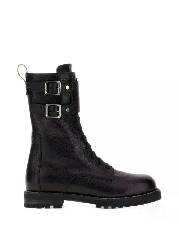 Fendi Commando Buckled Pebbled-leather Boots