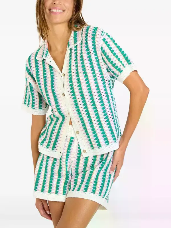 BANANA MOON Crochet-knit Striped Shirt
