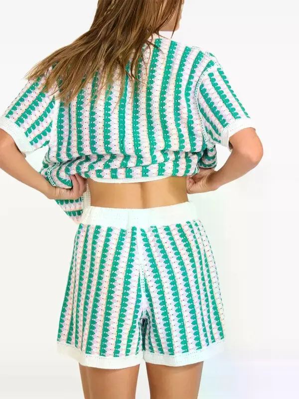 BANANA MOON Crochet-knit Striped Shirt