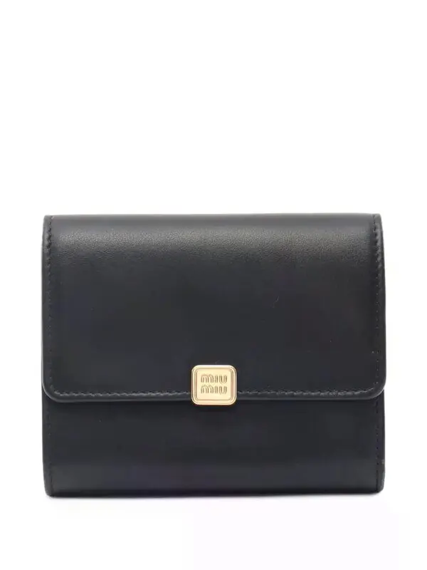 Miu Miu 2010 Softy Metal Trifold Wallet - Black