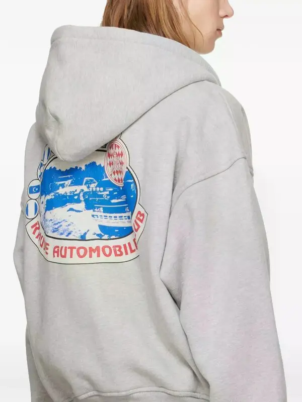 Rhude Automobile Club Logo-print Zip-up Hoodie