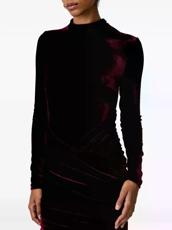 Bardot Ruched Velvet Dress