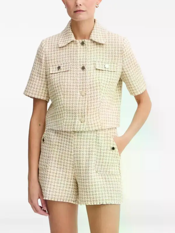 MORGAN Houndstooth Cropped Shirt