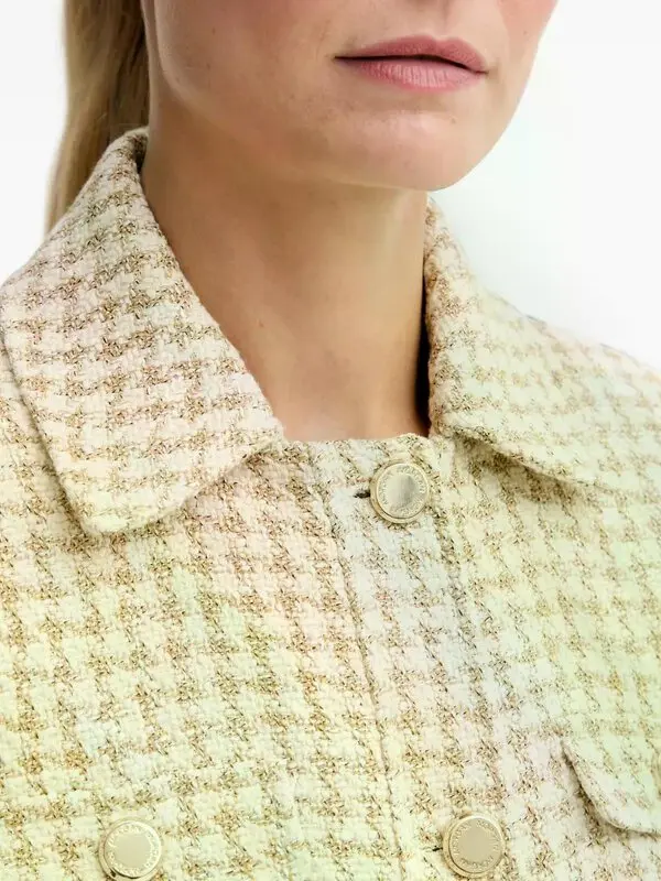 MORGAN Houndstooth Cropped Shirt