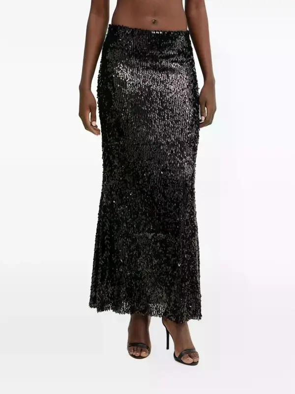 HAVEONE Sequin-embellished Maxi Skirt
