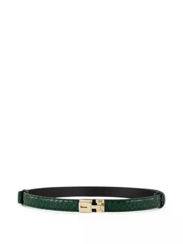 TOM FORD Snake-effect Leather Belt - Green