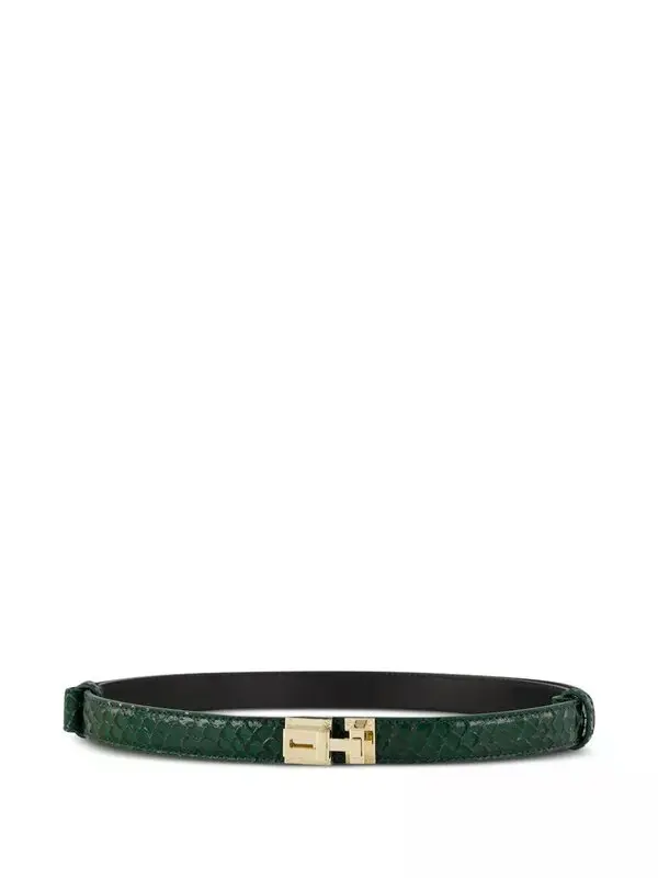 TOM FORD Snake-effect Leather Belt - Green