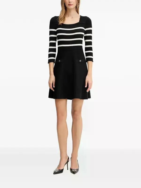 MORGAN Striped Button-detail Mini Dress